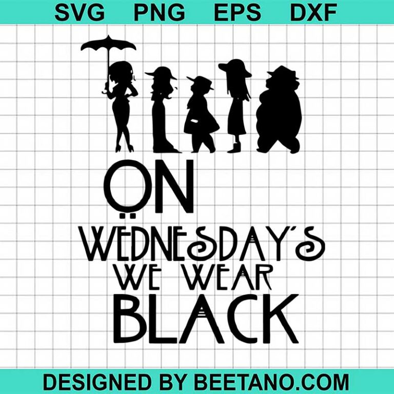 On wenesday we wear black svg, Wednesday Addams SVG, horror movie svg