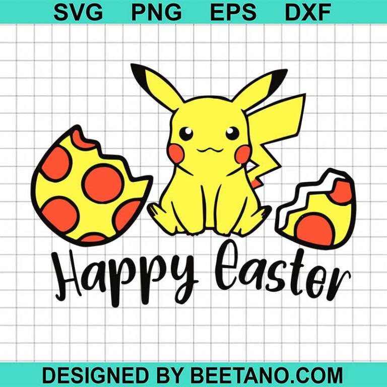 Happy easter pikachu SVG, Easter SVG, Pokemon easter SVG PNG DXF