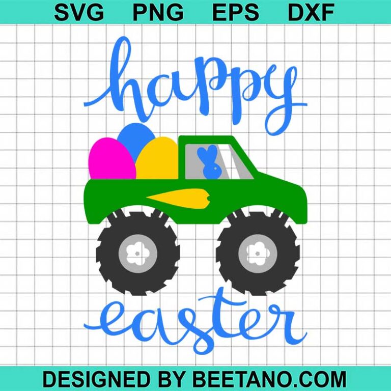 Happy easter monster truck SVG, Easter SVG PNG DXF EPS