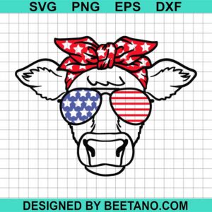4th of July Heifer SVG, Heifer Cow SVG, Heifer With America Sunglasses SVG