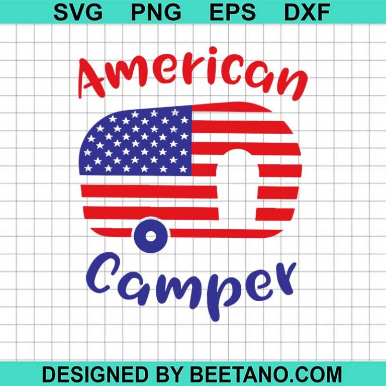 American Flag Camper SVG, 4th Of July Camper SVG, Camping SVG