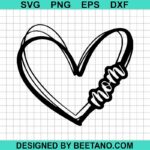 Heart outline mom svg, Heart outline SVG, Mom SVG, Mother day SVG
