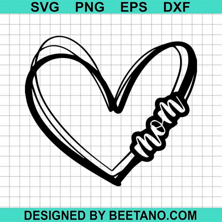 Heart outline mom svg, Heart outline SVG, Mom SVG, Mother day SVG