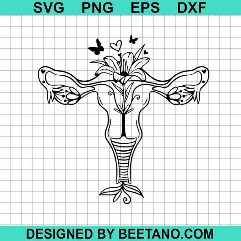 Uterus With Flower SVG, Pro Choice SVG, Floral Uterus SVG