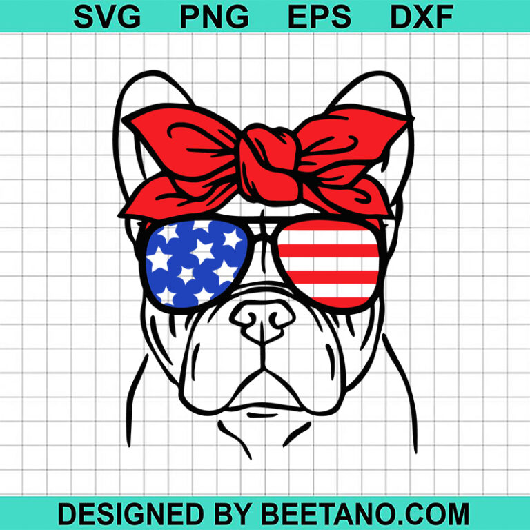 American Flag Sunglasses Dog SVG, 4th Of July SVG, Patriotic Dog SVG
