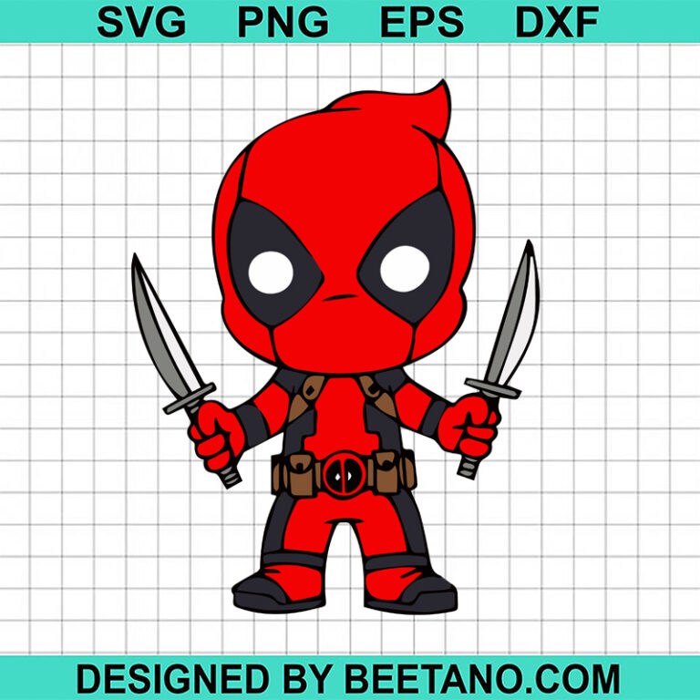 Baby Deadpool SVG, Deadpool Chibi SVG, Little Deadpool SVG