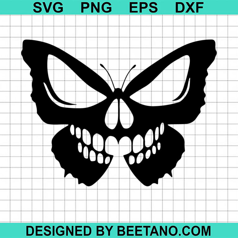 Butterfly Skull SVG, Butterfly SVG, Skull Face SVG