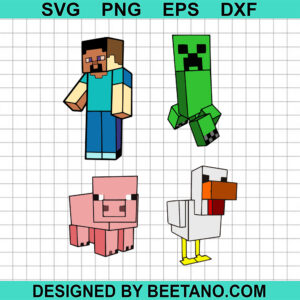 Minecraft Bundle Characters SVG, Minecraft SVG, Game SVG
