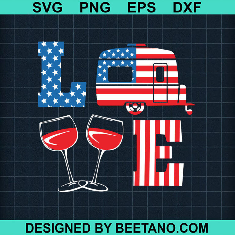 4th Of July Camping SVG, Love Camping SVG, American Flag SVG