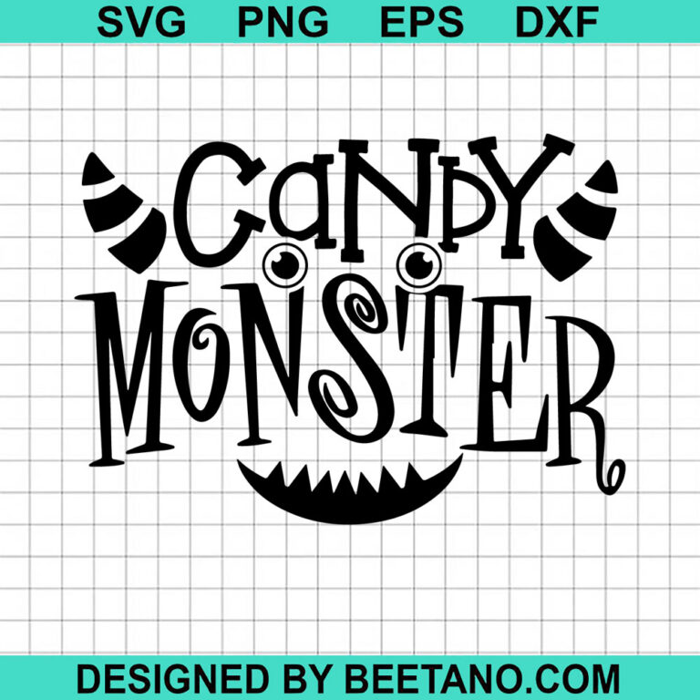 Candy Monster SVG, Halloween Monster SVG, Kids Halloween SVG