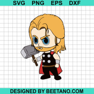 Chibi Thor SVG, Avengers Thor SVG, Chibi Marvel SVG