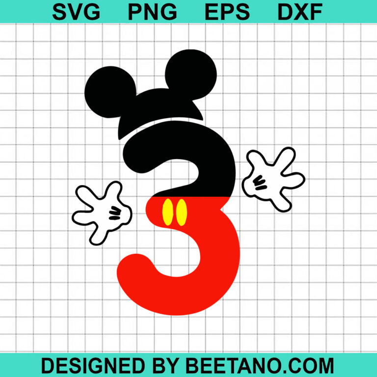Mickey mouse 3rd birthday SVG, Disney three year old SVG, Disney ...