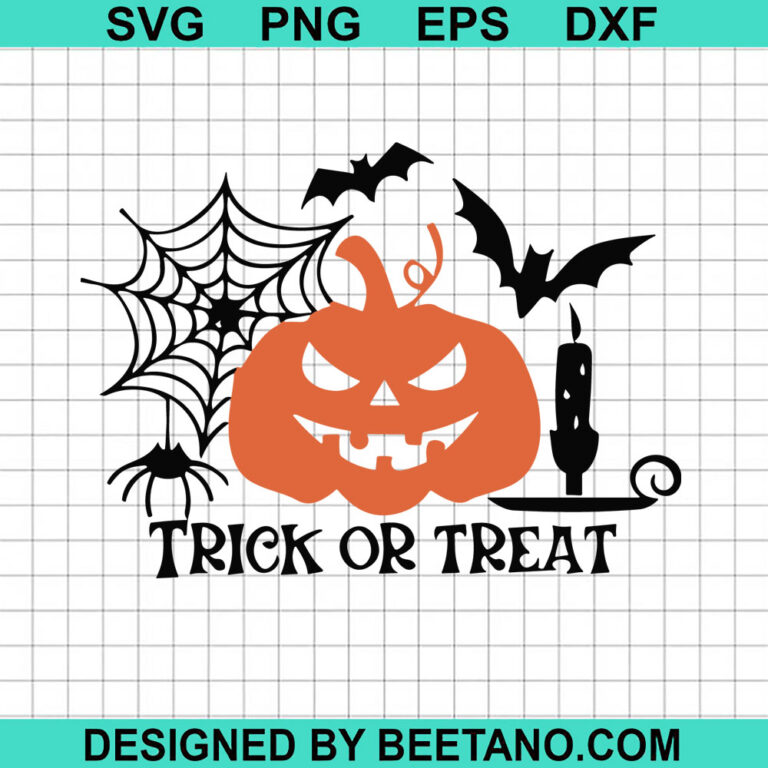 Trick or treat pumpkin halloween SVG, Halloween pumpkin SVG, Halloween SVG