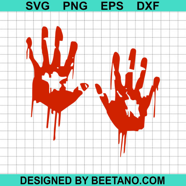 Zombie hand blood SVG, Blood hand SVG, bloody zombie hand print SVG