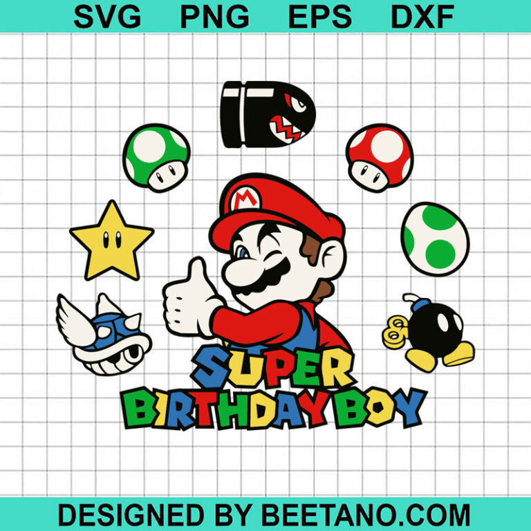 Super Birthday Boy SVG, Super Mario SVG, Birthday Boy SVG