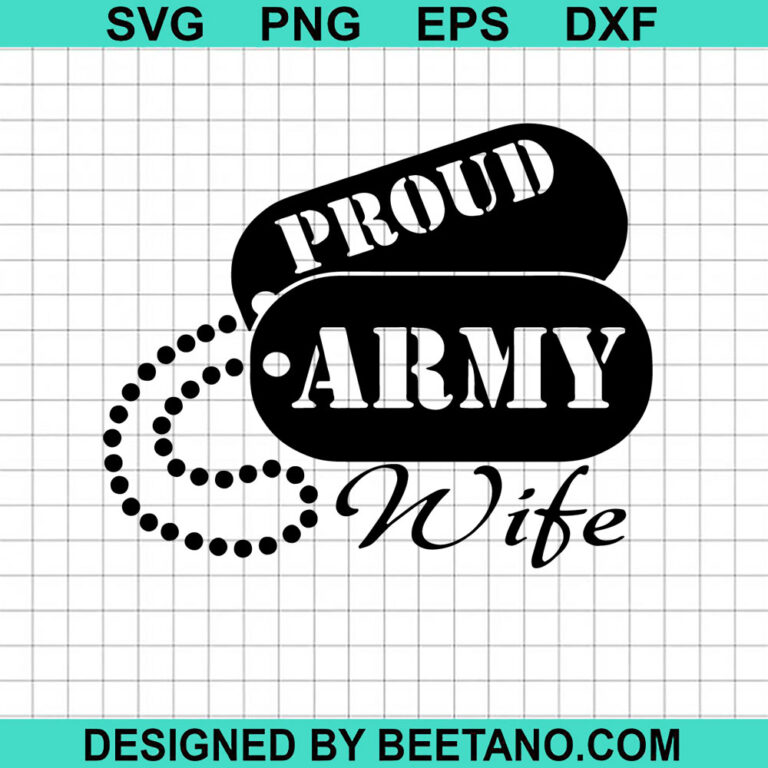 Proud army wife SVG, Army wife SVG, American military dogtag SVG