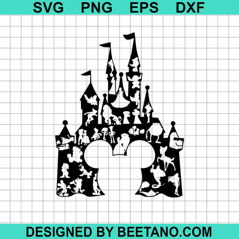 Disney Characters Castle SVG, Mickey Castle SVG, Princess Castle SVG