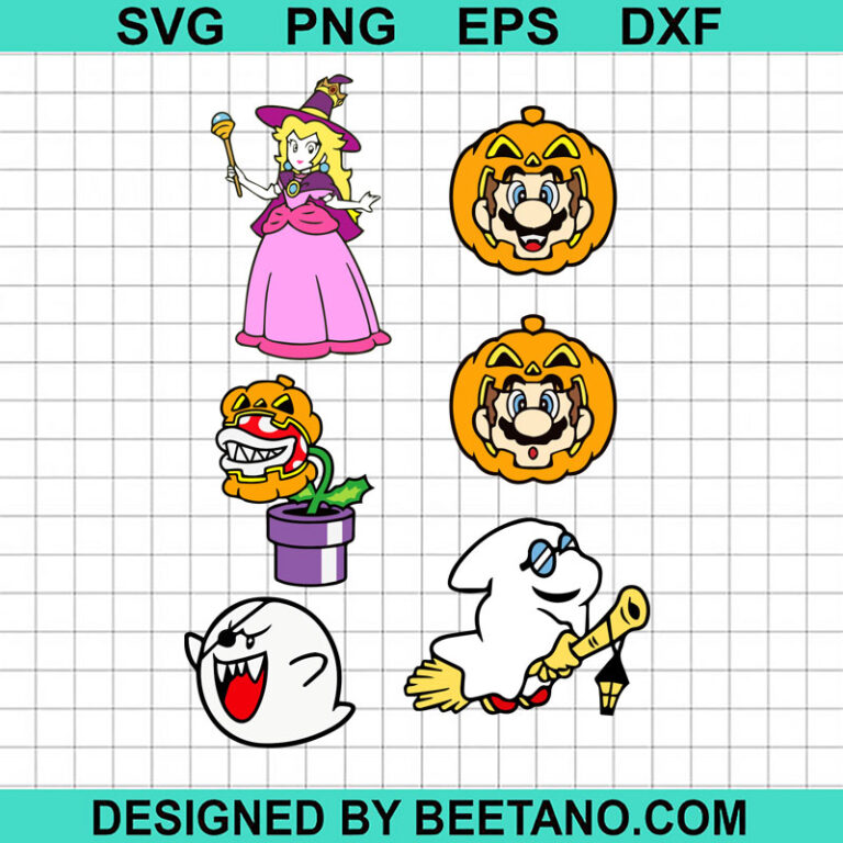 Halloween Super Mario SVG, Mario Bros Halloween SVG, Pumpkin Mario SVG
