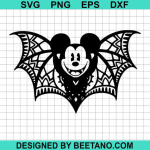 Mickey Mouse Bat SVG, Halloween Mickey Bat SVG, Disney Bat SVG
