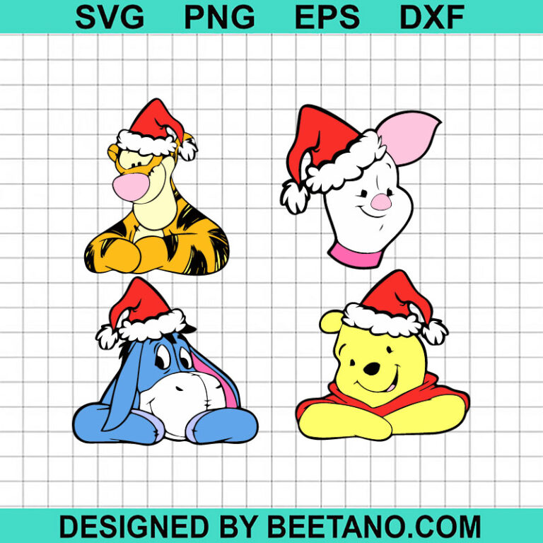 Winnie The Pooh Christmas SVG, Pooh And Friends Christmas SVG, Disney ...