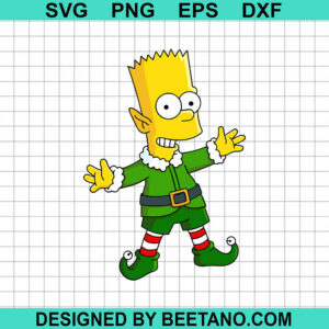 Christmas Bart Simpsons SVG, Simpsons Costume Elf SVG, Funny Elf SVG