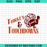 Turkey and touchdowns football SVG, Turkey football SVG, Thanksgiving ...