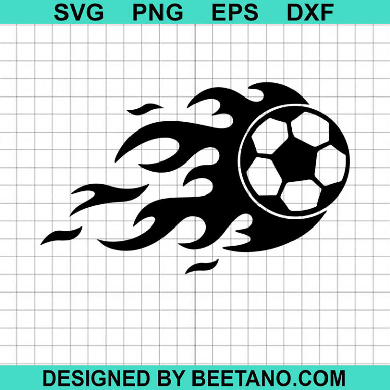 Soccer Ball Flame SVG, Flame Ball SVG, Fire Fooball SVG