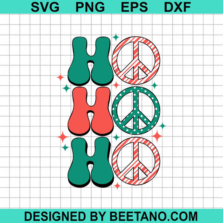 Ho Ho Ho Peace SVG, Hippie Christmas SVG, Groovy Christmas SVG