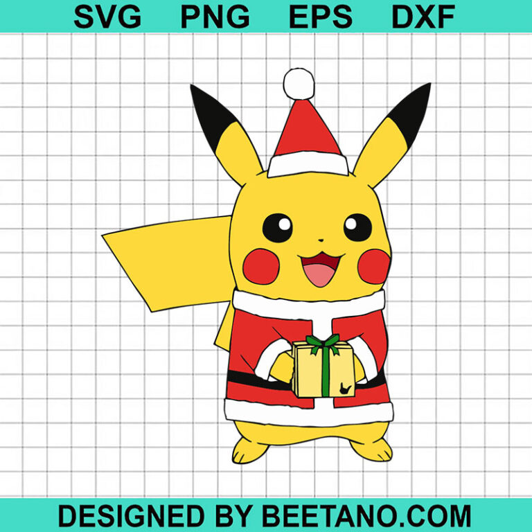 Santa Pikachu SVG, Christmas Pikachu SVG, Pikachu Costume Santa Claus SVG