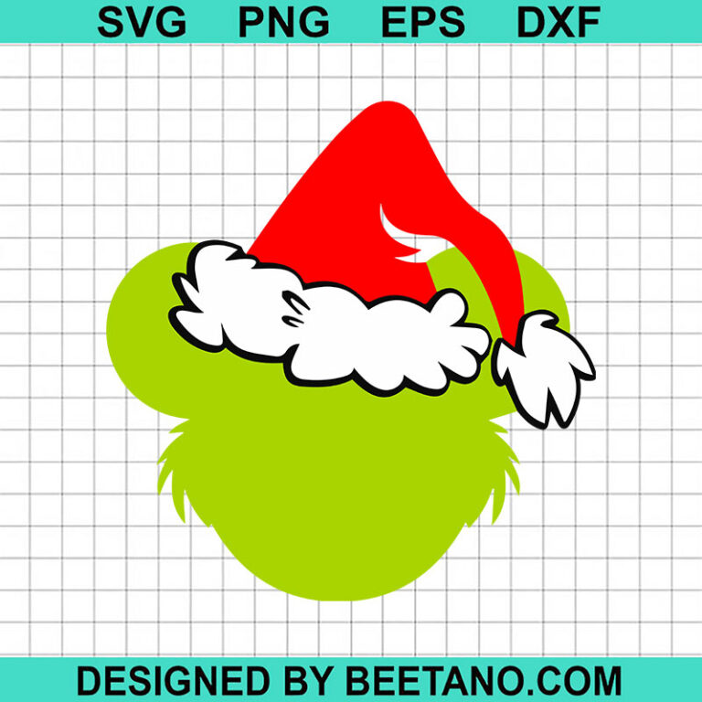 Grinch Mickey Head SVG, Grinch Mickey Mouse SVG, Grinch Christmas SVG