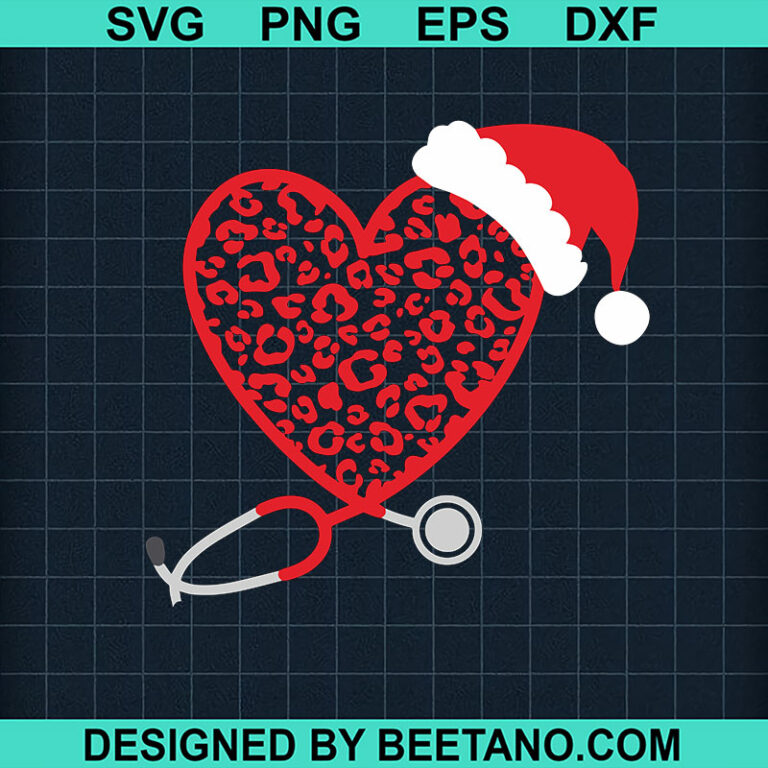 Heart Stethoscope Christmas SVG, Santa Nurse Christmas SVG, Stethoscope ...