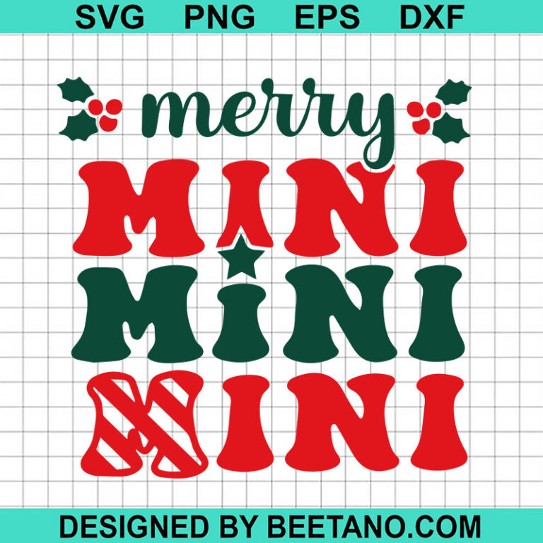 Merry Mini Mini Mini SVG, Christmas Retro SVG, Merry Christmas SVG