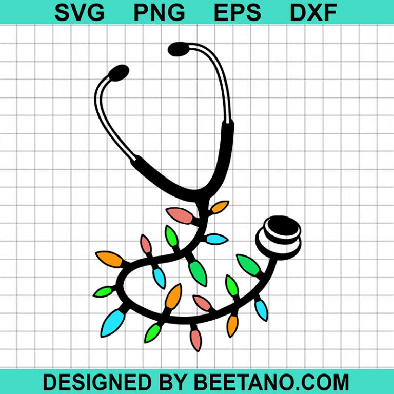 Stethoscope Christmas Light SVG, Stethoscope Nurse SVG, Nurse Christmas SVG