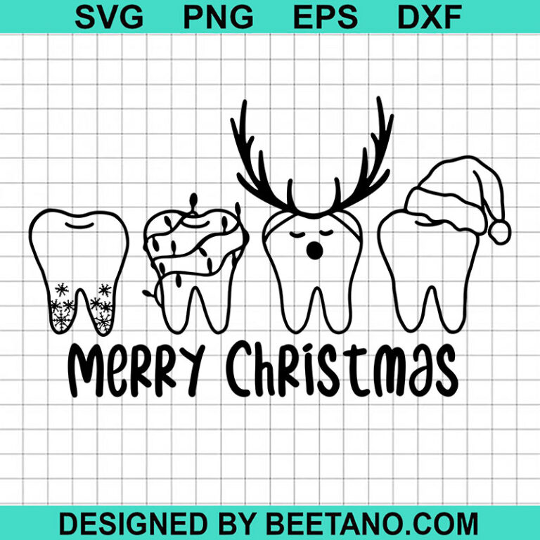 Merry Christmas Teeth SVG, Christmas Dental SVG, Santa Claus Teeth SVG