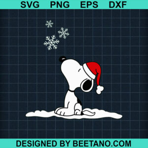 Santa Snoopy SVG, Snoopy Christmas SVG, Snoopy With Snowflakes SVG