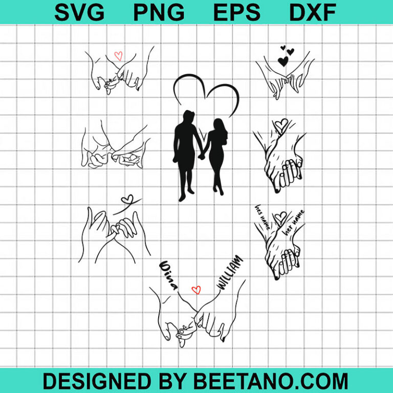 Couple Holding Hands SVG, Valentine Couple SVG, Hand In Hand SVG