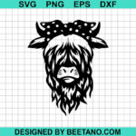 Highland Cow With Bandana SVG, Heifer SVG, Cow SVG