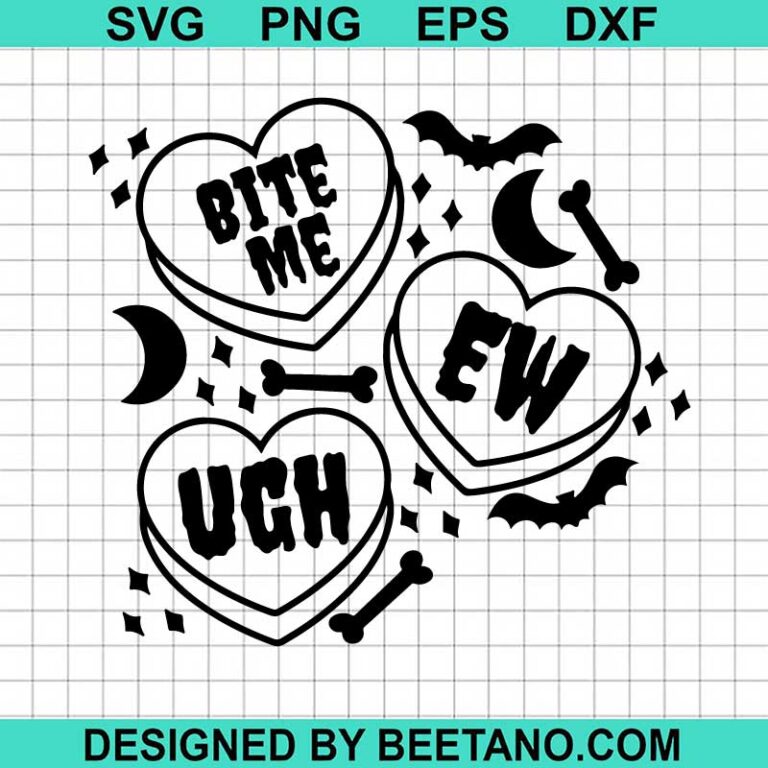 Horror Conversation Heart SVG, Candy Hearts Horror Valentine SVG, Xoxo ...