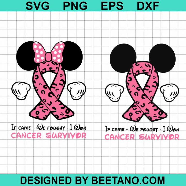 Mickey Minnie Mouse Breast Cancer SVG, Mickey Pink Ribbon SVG, Breast ...