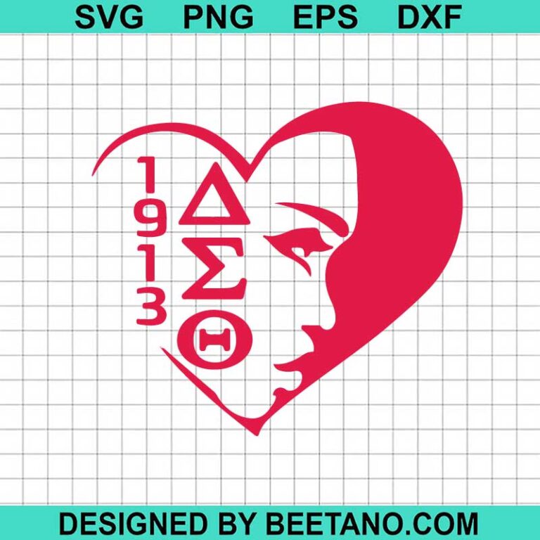 Delta Sigma Theta Heart SVG, 1913 AEO SVG, Delta Sigma Theta Girl SVG