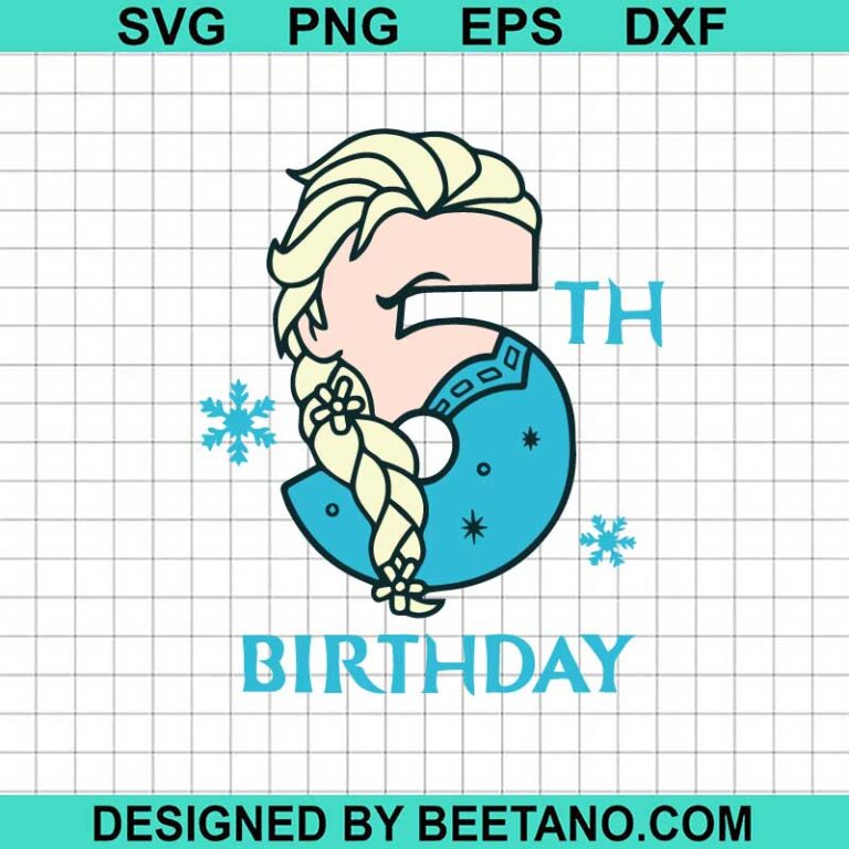 Frozen Elsa Birthday Girl SVG, Elsa Birthday Girl SVG, 5th Birthday SVG ...