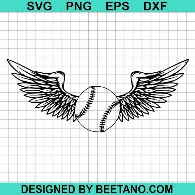 Baseball With Wings SVG, Baseball Ball SVG, Angel Wings SVG, Softball SVG