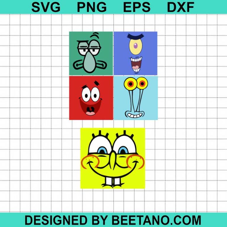 Spongebob Characters Face SVG, Spongebob Faces SVG, Spongebob ...
