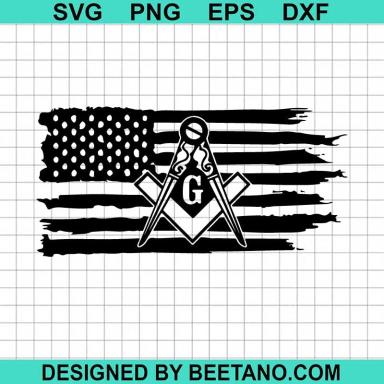 Freemason American Flag SVG, Freemason Logo SVG, Masonic SVG, US Flag SVG