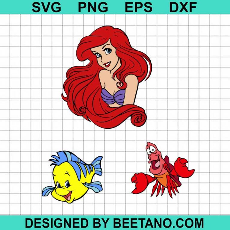 Disney Little Mermaid SVG, Mermaid Characters SVG, Disney Princess SVG