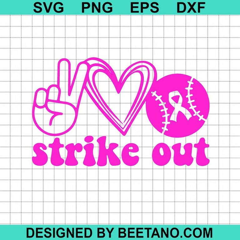 Strike Out Breast Cancer SVG, Strike Out SVG, Breast Cancer Awareness SVG, Pink Ribbon SVG