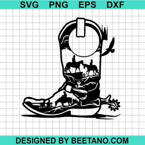 Cowboy Boots SVG, Cowboy Boots Farm Scene SVG, Western SVG, Farm Scene SVG