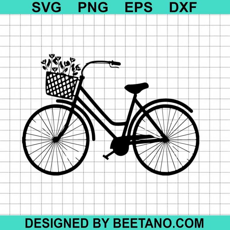 Bicycle With Floral Svg, Bicycle Wild Flowers Svg, Retro Bicycle Svg