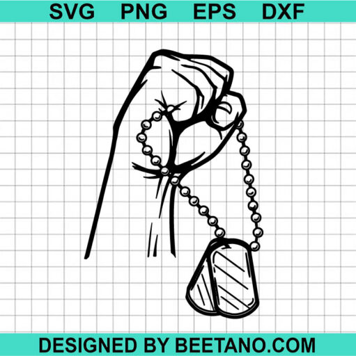 Hand Holding Military Dog Tag SVG, Dog Tag SVG Veteran SVG, Military ...