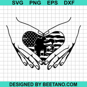 Us Flag Veteran Heart SVG, Veteran Heart Hand SVG, Love Veteran SVG, Us ...